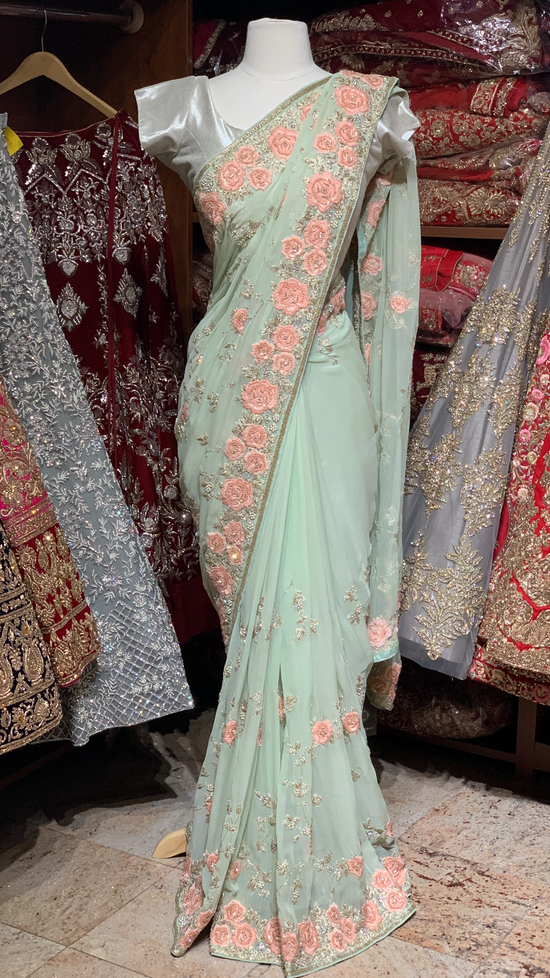 Pastel Georgette Saree – Nazranaa